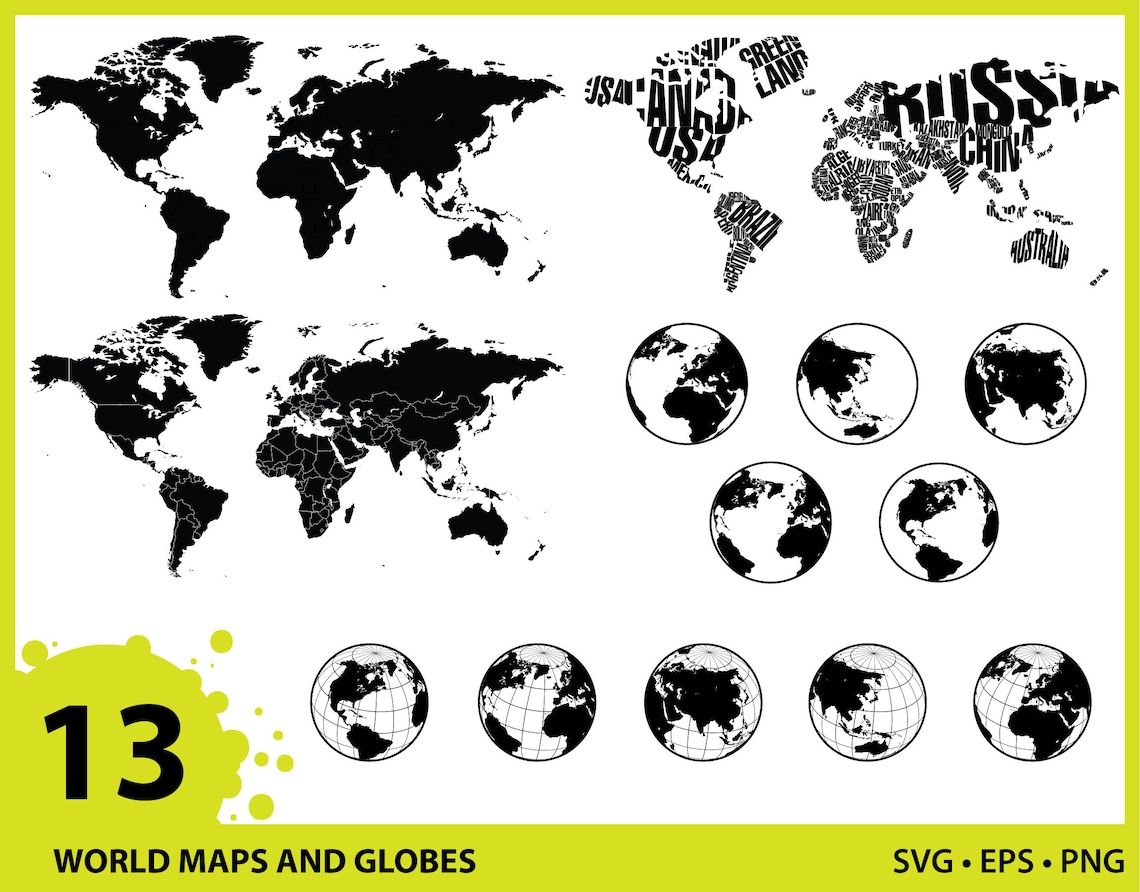 World Map Svg World Svg Travel Svg World Map Clipart Png - Etsy