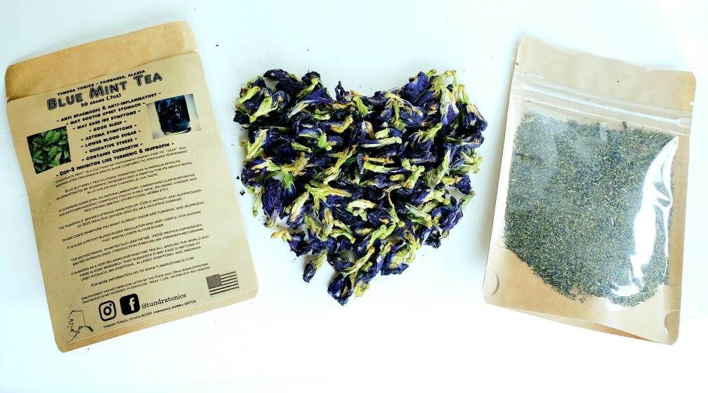 Blue Butterfly Pea Flower Tea Chocolate Mint Tea Herbal Blend | Etsy
