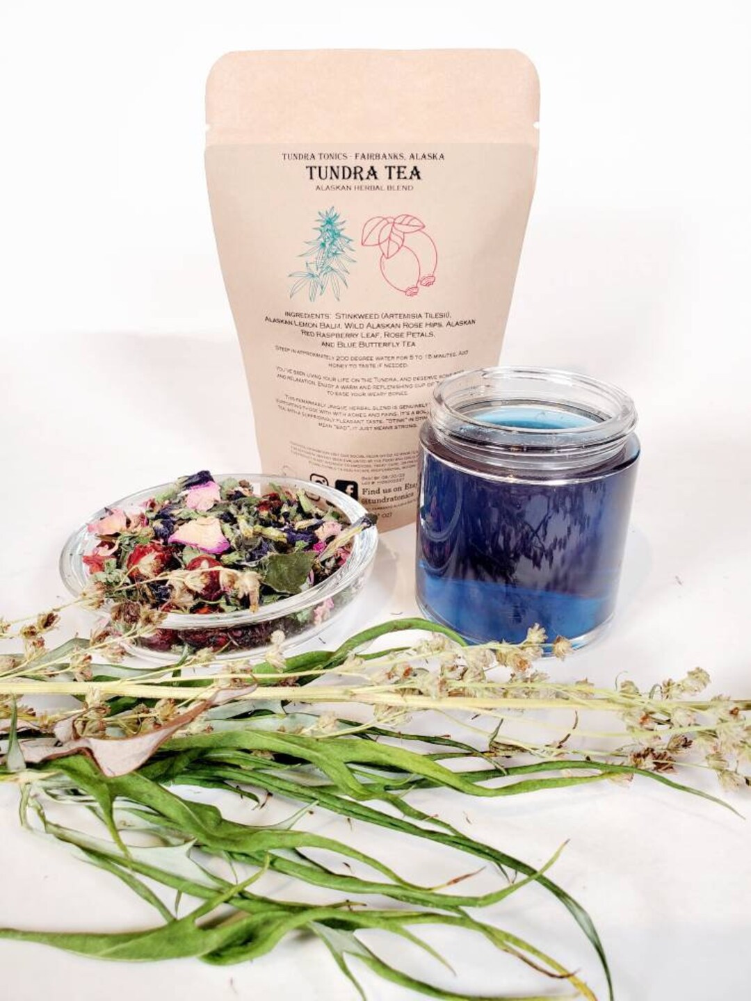 Organic Alaskan Herbal Tea Blend. Wild Alaskan Wormwood, Blue Butterfly ...