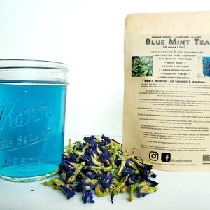 Blue Butterfly Pea Flower Tea Chocolate Mint Tea Herbal Blend - Etsy