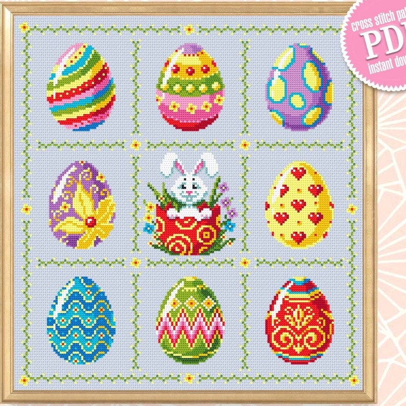 Easter Egg Cross Stitch Pattern - Etsy