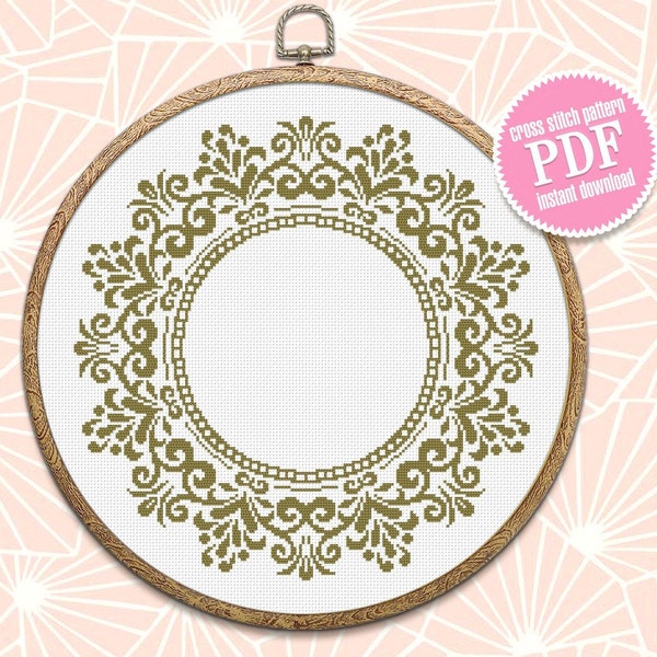 Cross Stitch Round Border Pattern - Etsy