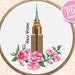 New York City Cross Stitch Pattern Download PDF Empire State Building Digital Sakura Flowers ...