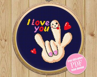Cross Stitch Sign Language - Etsy