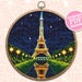 Eiffel Tower Cross Stitch Pattern PDF Download Night France - Etsy