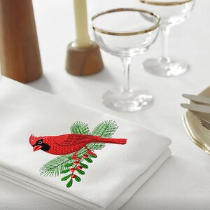 Cardinal Embroidery Design, Christmas Machine Embroidery Pattern 3 Size ...