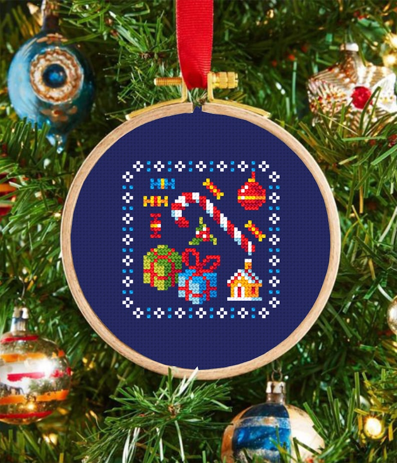 Mini Christmas Cross Stitch Pattern Download PDF Winter - Etsy