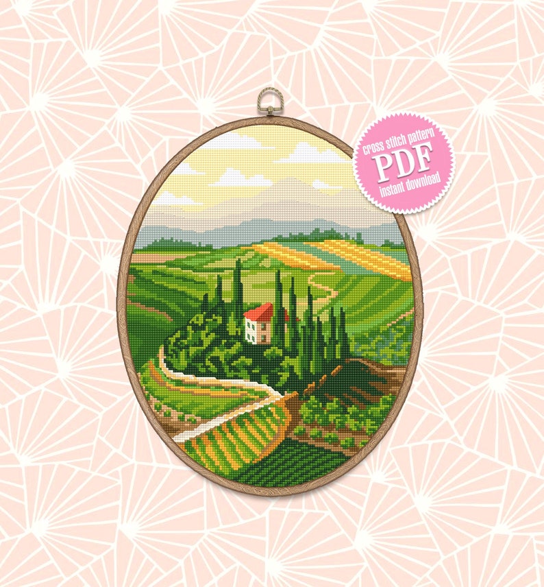Landscape Italy Cross Stitch Pattern Download PDF Nature - Etsy