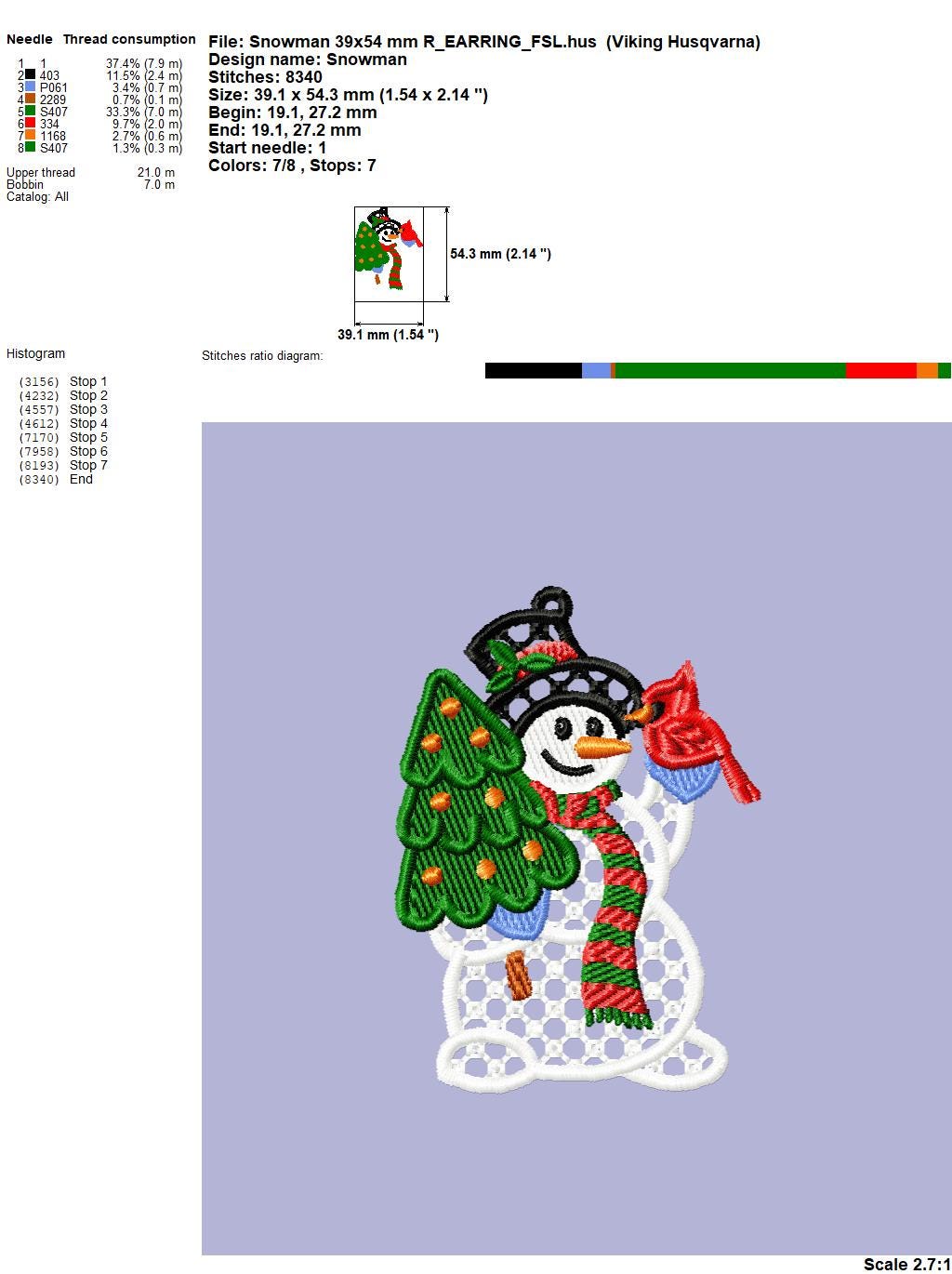 FSL Snowman Machine Embroidery Design Download - Earrings and Ornament ...