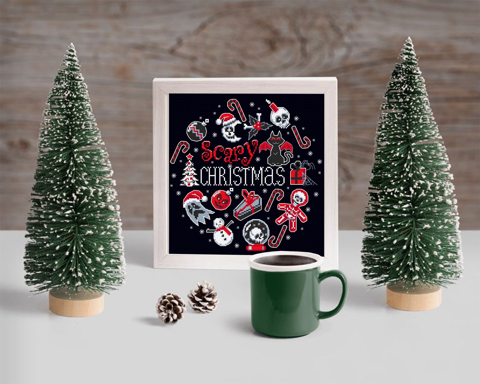 Gothic Christmas Cross Stitch Pattern Download PDF Spooky - Etsy