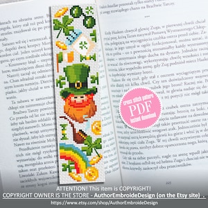 St Patrick Bookmark Cross Stitch Pattern PDF Download Irish Cross ...