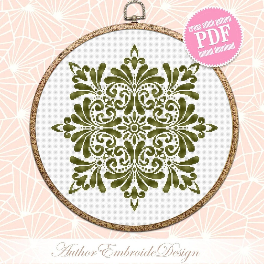 Mandala Cross Stitch Pattern PDF Download, Floral Mandala Pattern ...