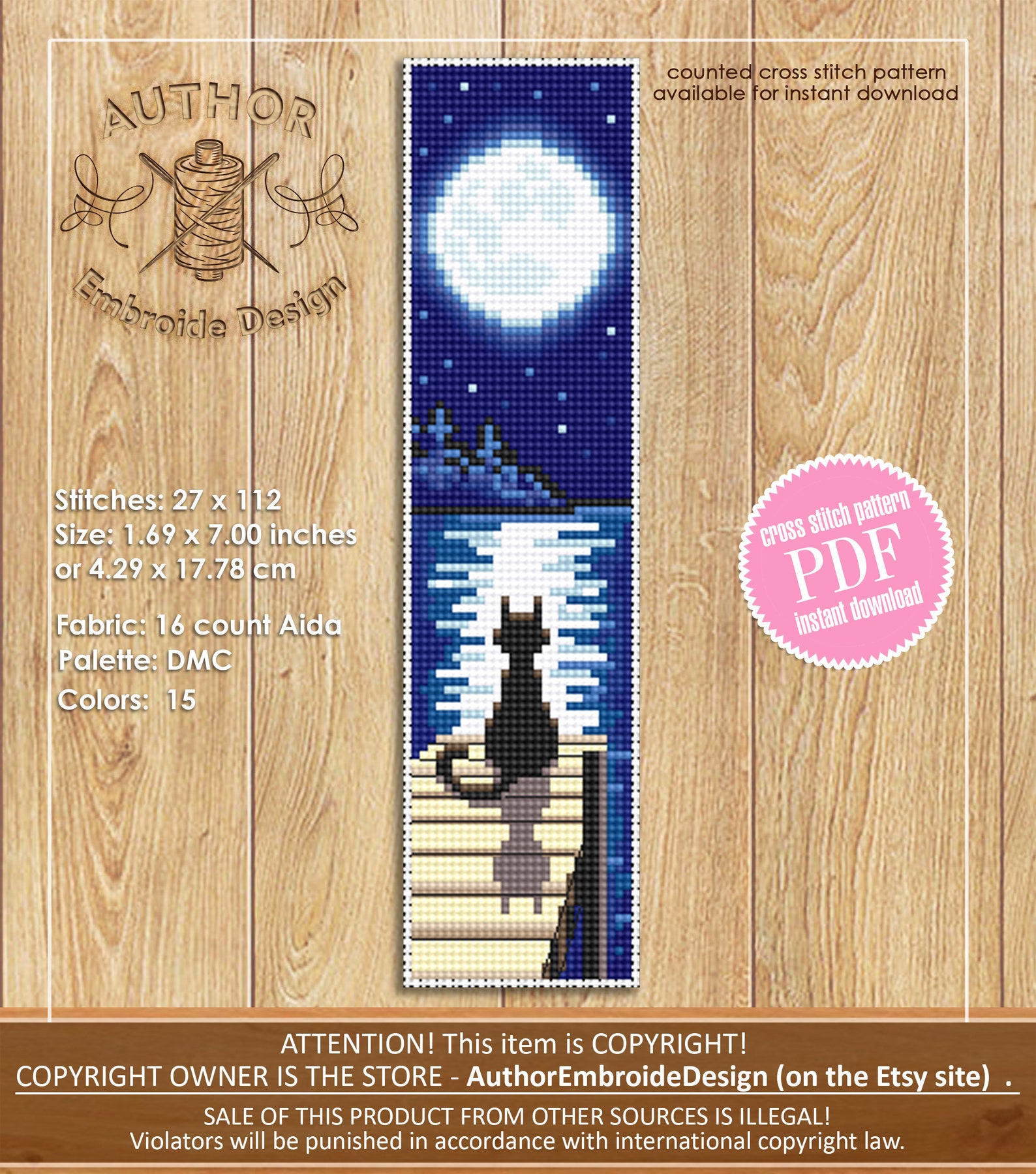 Cat Bookmark Set Cross Stitch Pattern Download PDF Handmade - Etsy