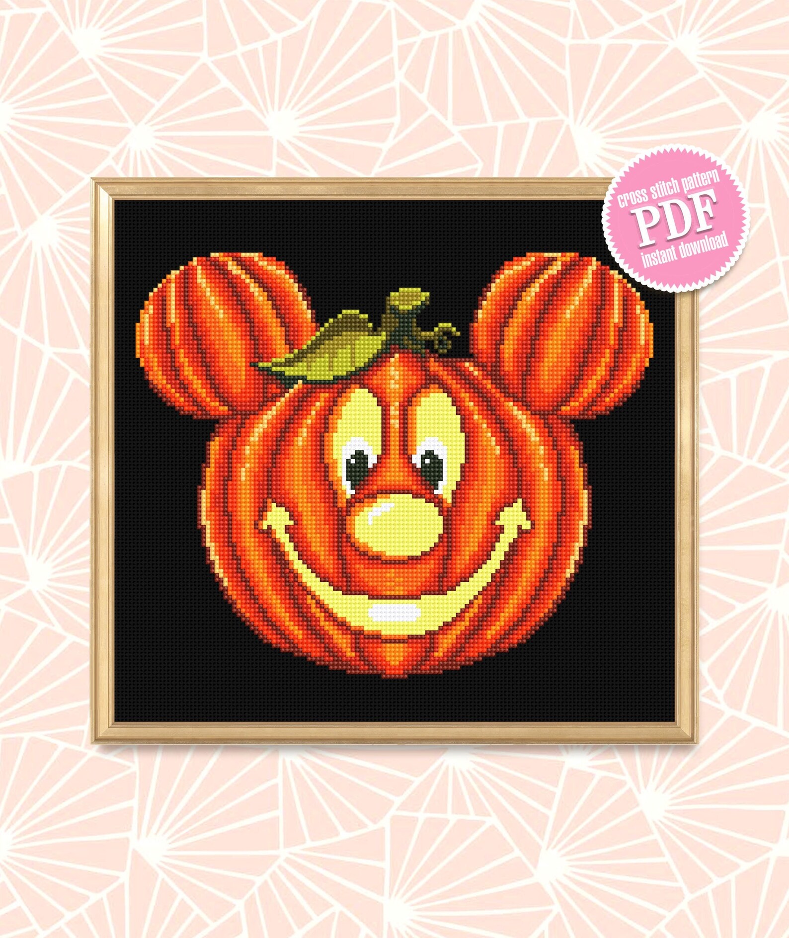 Halloween Pumpkin Cross Stitch Pattern Download PDF Cute Mouse - Etsy