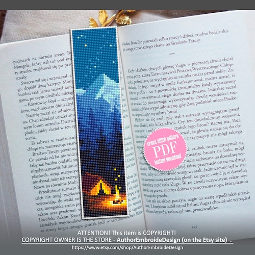 Bookmark Cross Stitch Pattern Download PDF Modern Handmade - Etsy