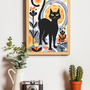 Boho Cat Cross Stitch Pattern PDF Download Boho Cross Stitch Chart ...