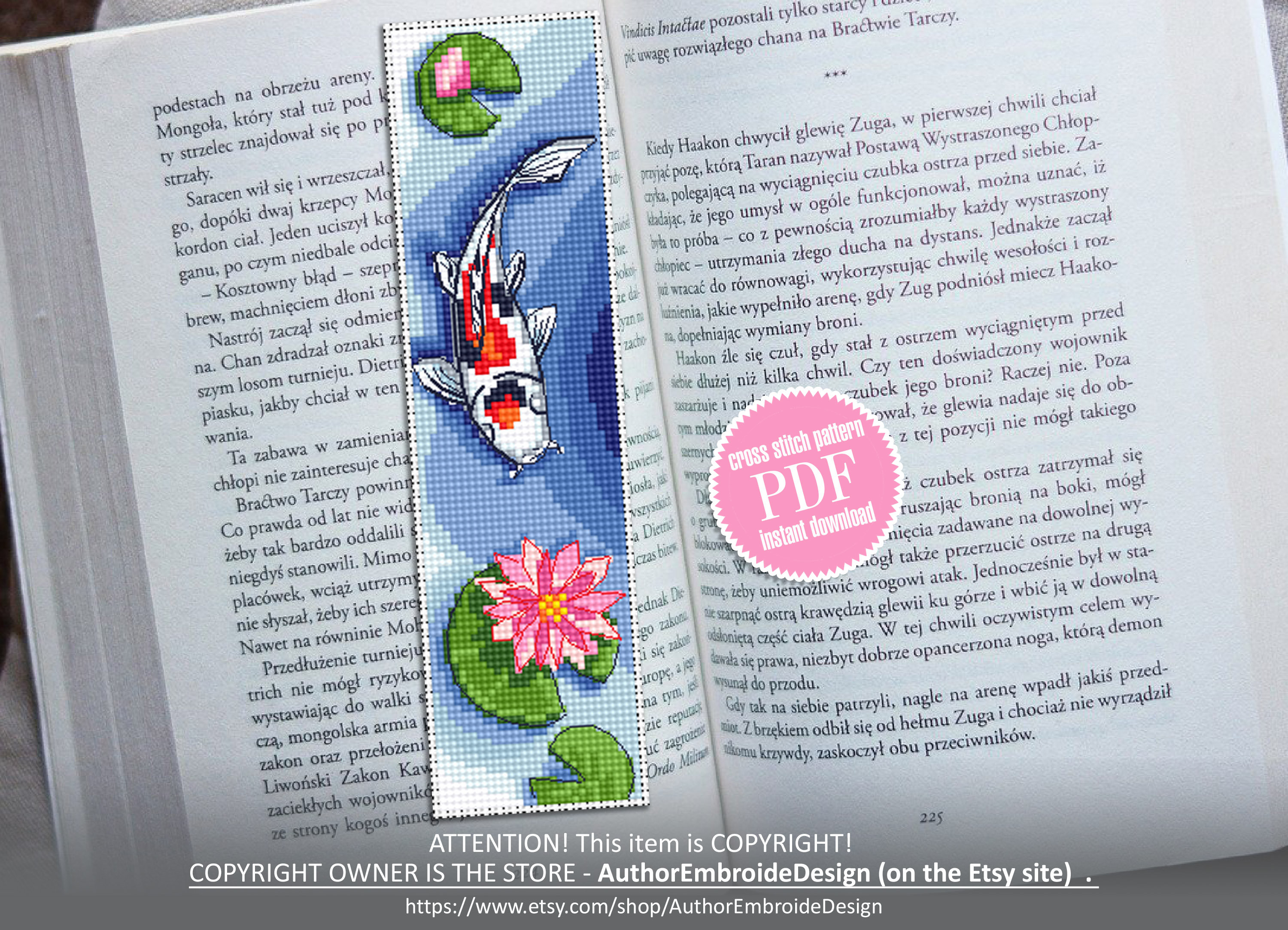 Bookmark Cross Stitch Pattern Download PDF Cute Handmade - Etsy