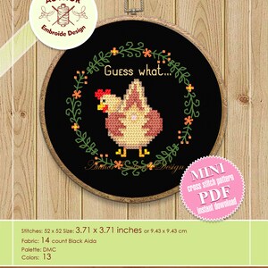 Funny Chicken Cross Stitch Pattern PDF Download Guess What Chicken Butt ...