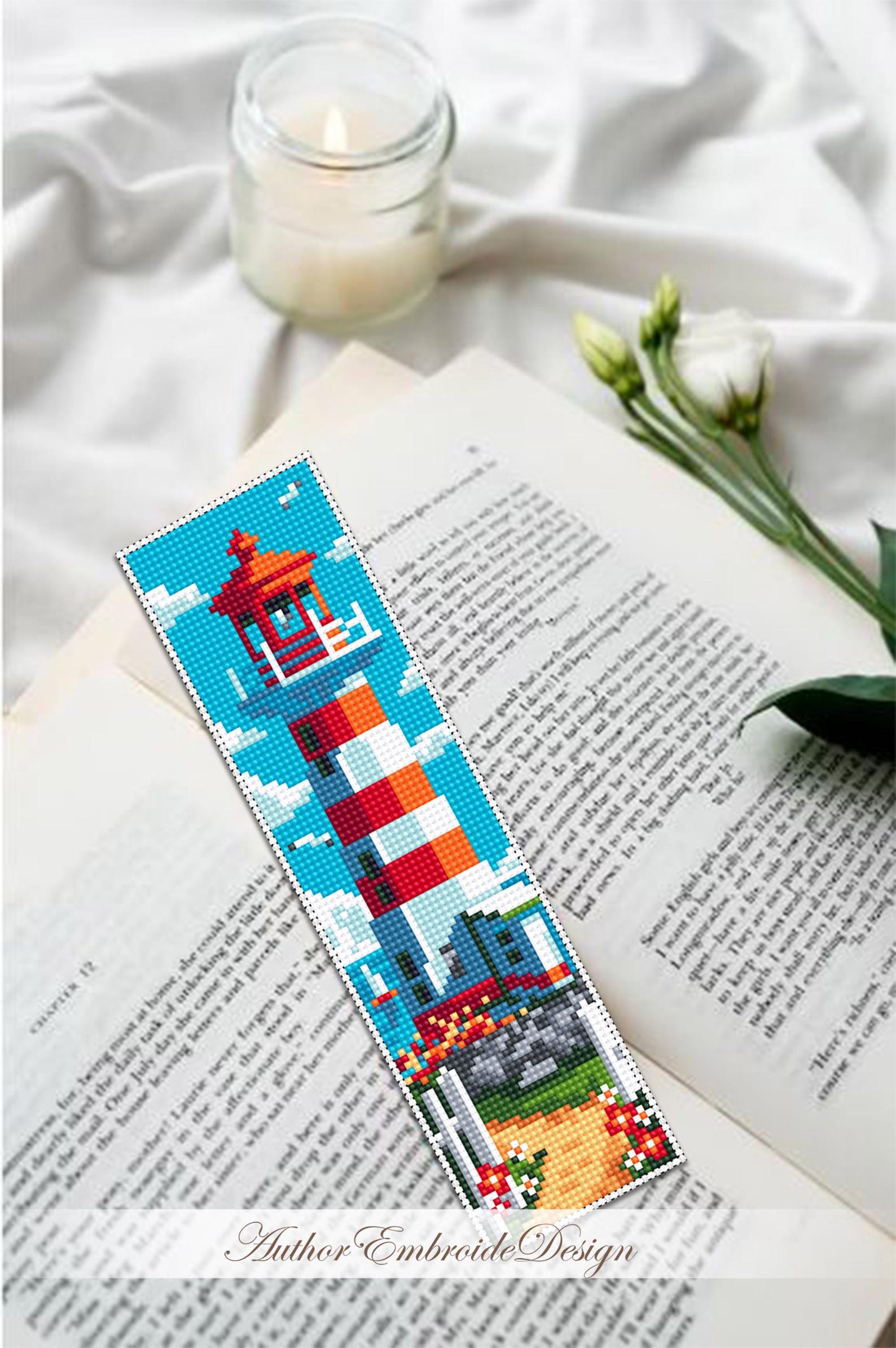 Lighthouse Bookmark Cross Stitch Pattern PDF Instant Download ...