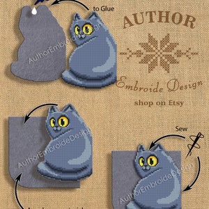 Funny Cat Corner Bookmark Cross Stitch Pattern Download PDF Cat Cross ...