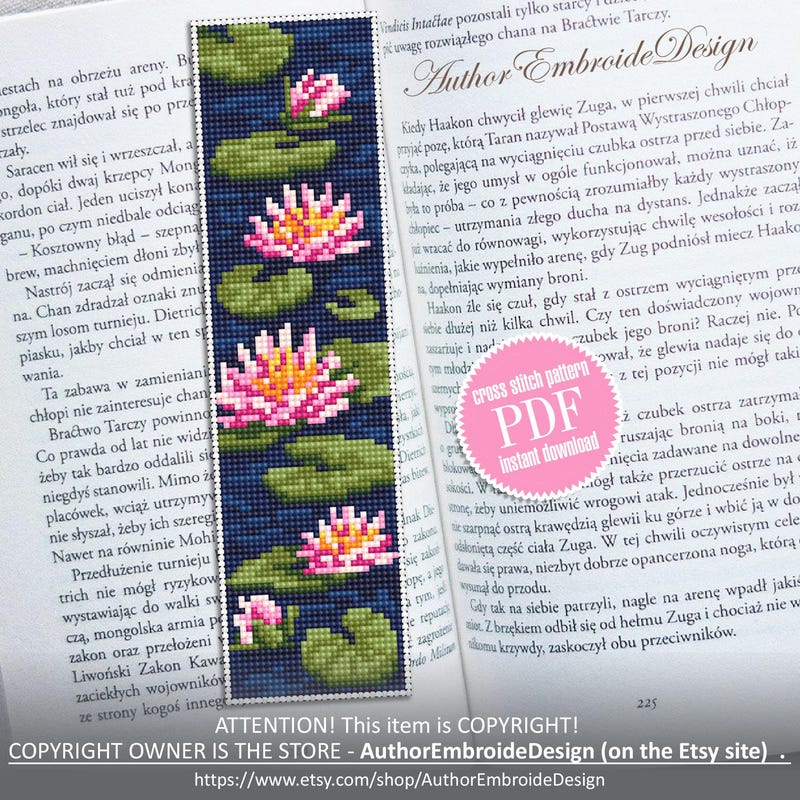 Cross Stitch Water Lilys - Etsy UK