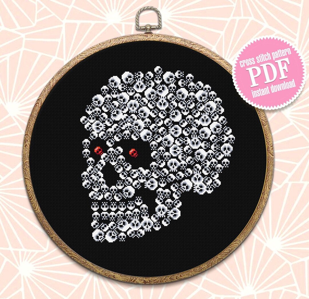 Halloween Skulls Cross Stitch Pattern Download PDF Gothic Ornament ...