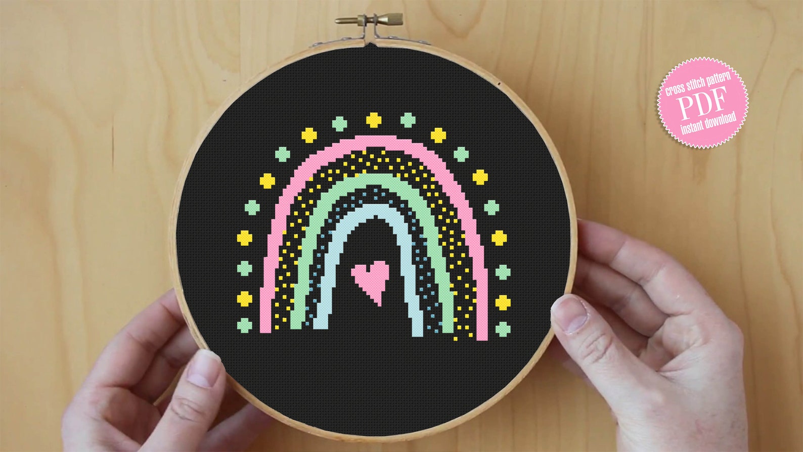 Small Pastel Rainbow Cross Stitch Pattern PDF Download Simple Rainbow ...