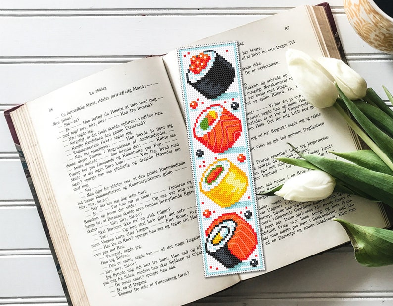 Japanese Food Bookmark Cross Stitch Pattern PDF Download Simple ...