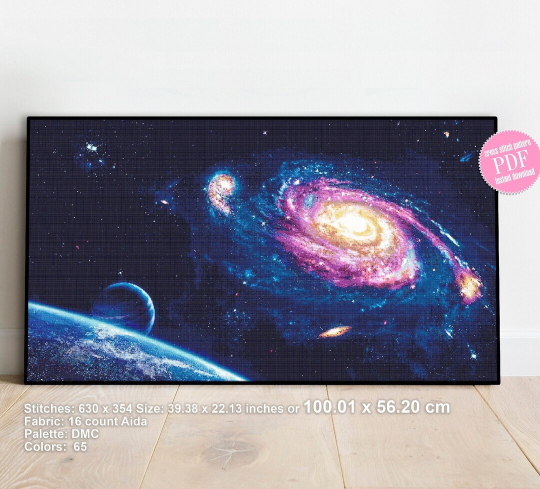 Galaxy Cross Stitch Pattern PDF Download Fantasy Space Cross Stitch ...