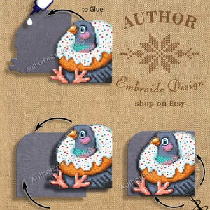 Pigeon Corner Bookmark Cross Stitch Pattern PDF Download Funny Pigeon ...