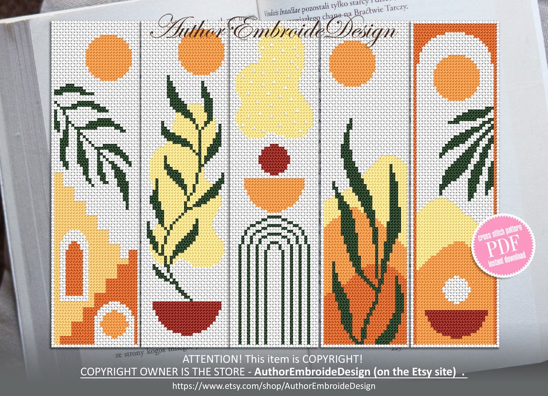 Boho Bookmark Set Cross Stitch Pattern PDF Download Bookmark Pattern ...