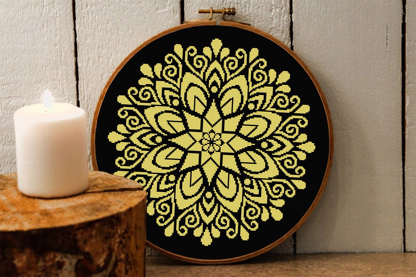 Mandala Cross Stitch Pattern Download PDF Simple Mandala - Etsy