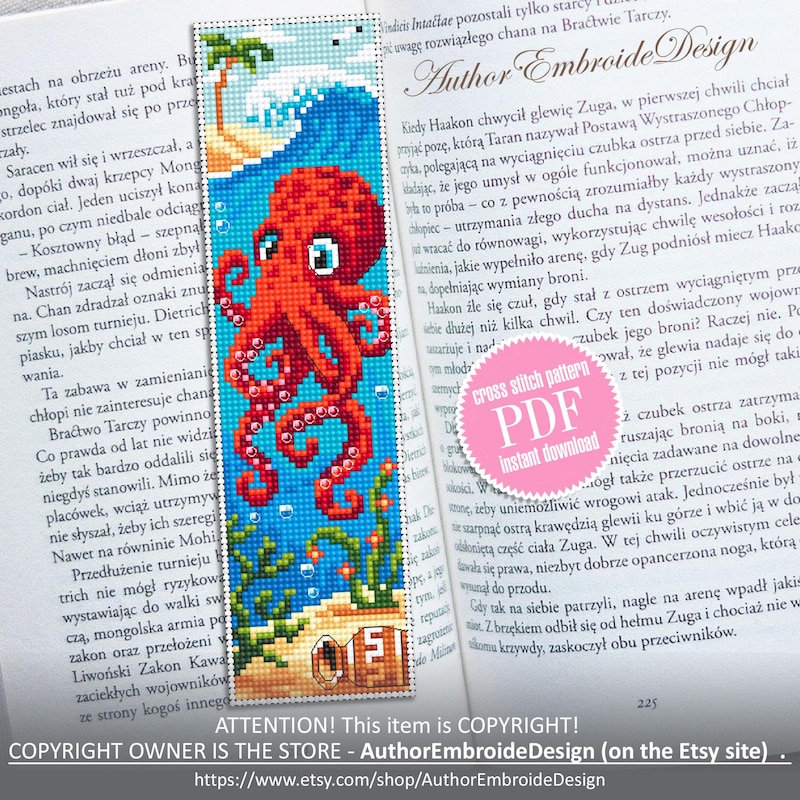 Octopus Bookmark - Etsy
