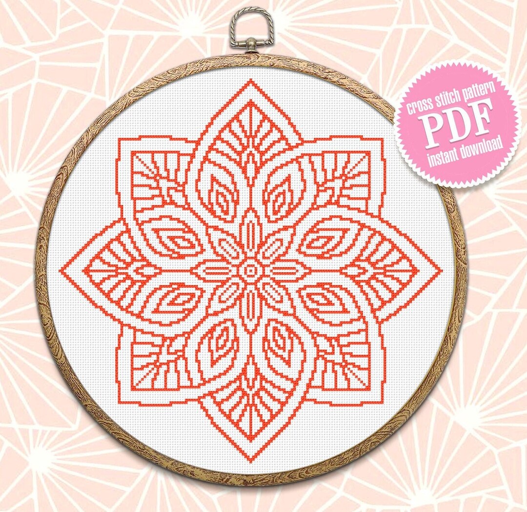 Mandala Cross Stitch Pattern Download PDF Floral Ornament Cross Stitch ...