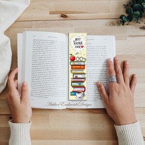 Teacher Bookmark Cross Stitch Pattern PDF Download Best Teacher Ever ...