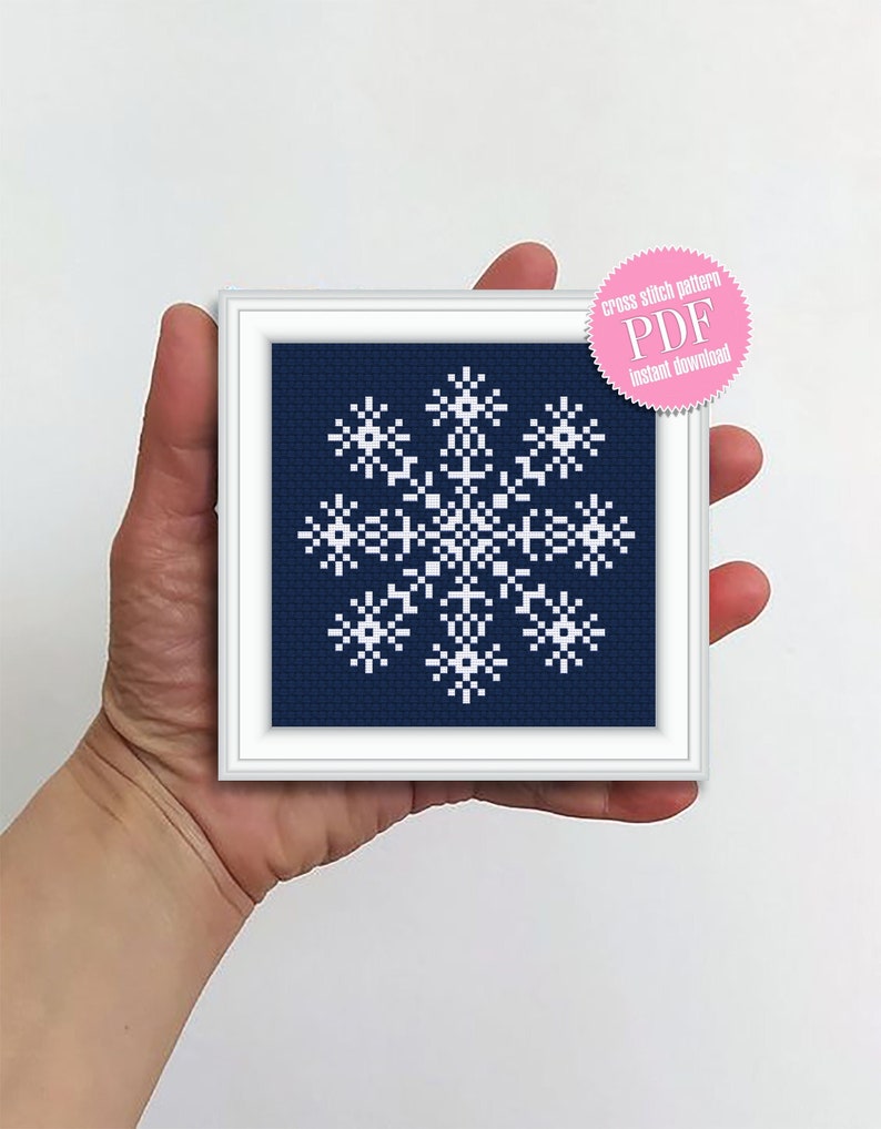 Snowflake Cross Stitch Pattern Download PDF Christmas - Etsy