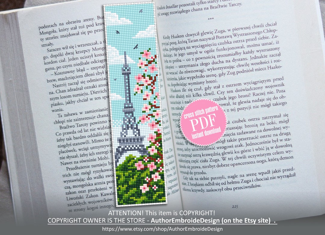 French Bookmark Cross Stitch Pattern PDF Download Spring Nature Cross ...