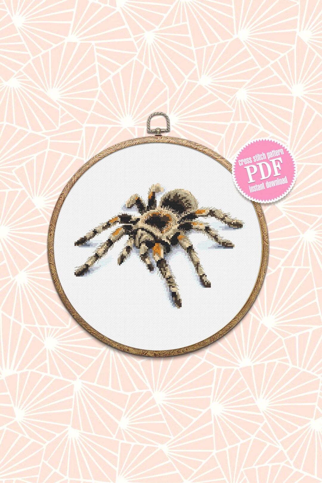 Tarantula Spider Cross Stitch Pattern Download PDF Spooky - Etsy
