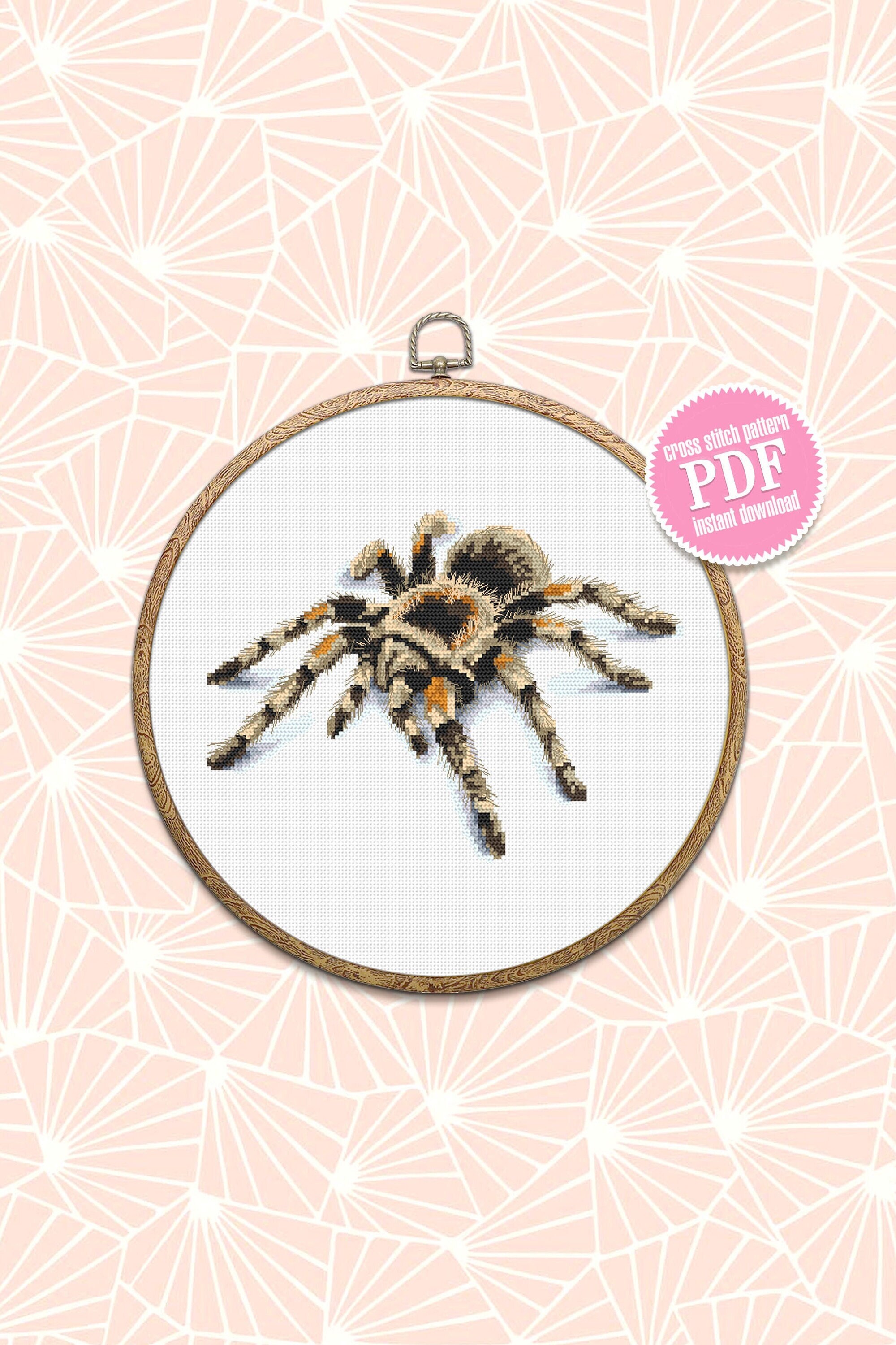 Tarantula Spider Cross Stitch Pattern Download PDF Spooky - Etsy