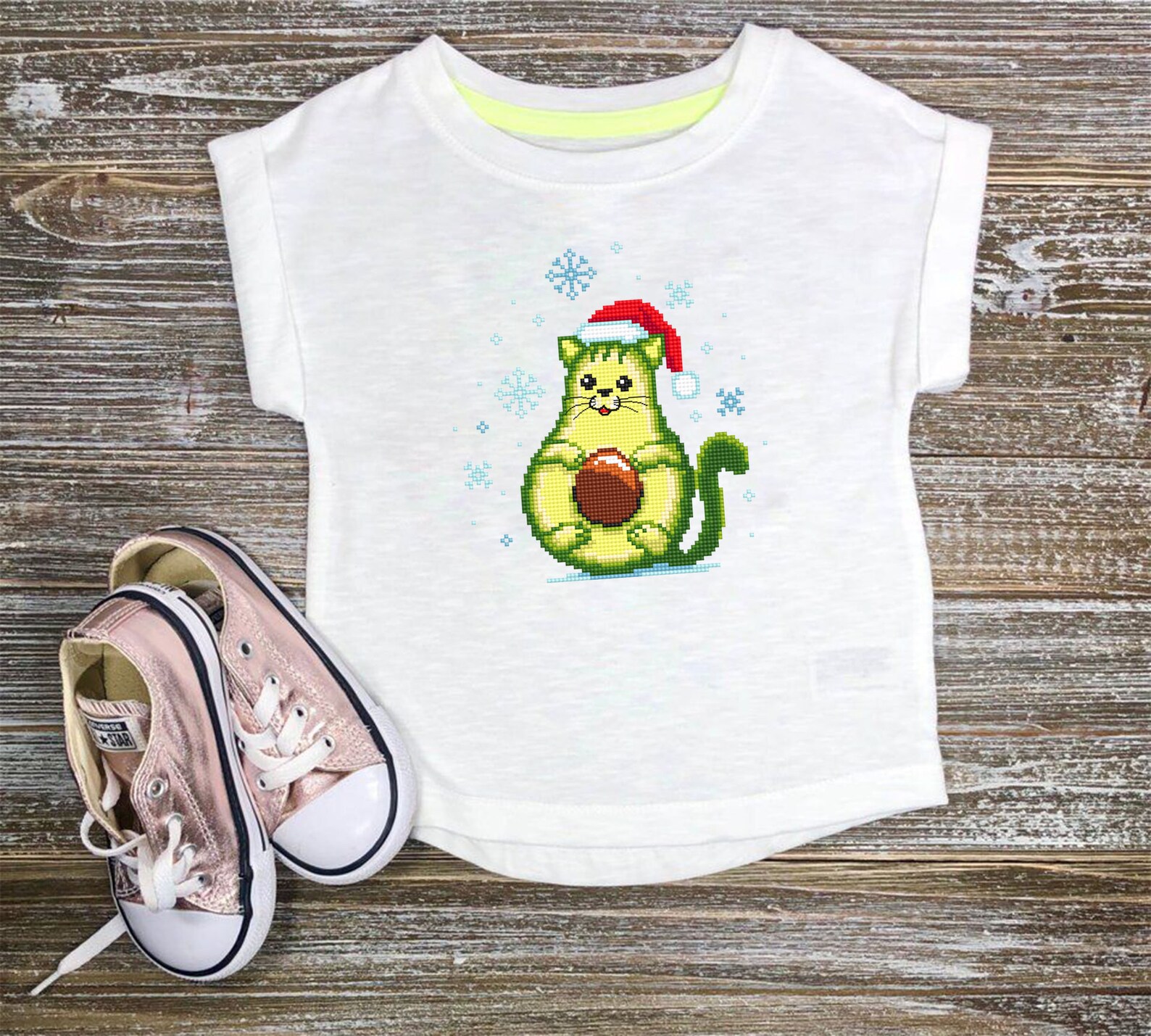 Kawaii Christmas Avocado Cross Stitch Pattern Download PDF, Funny ...