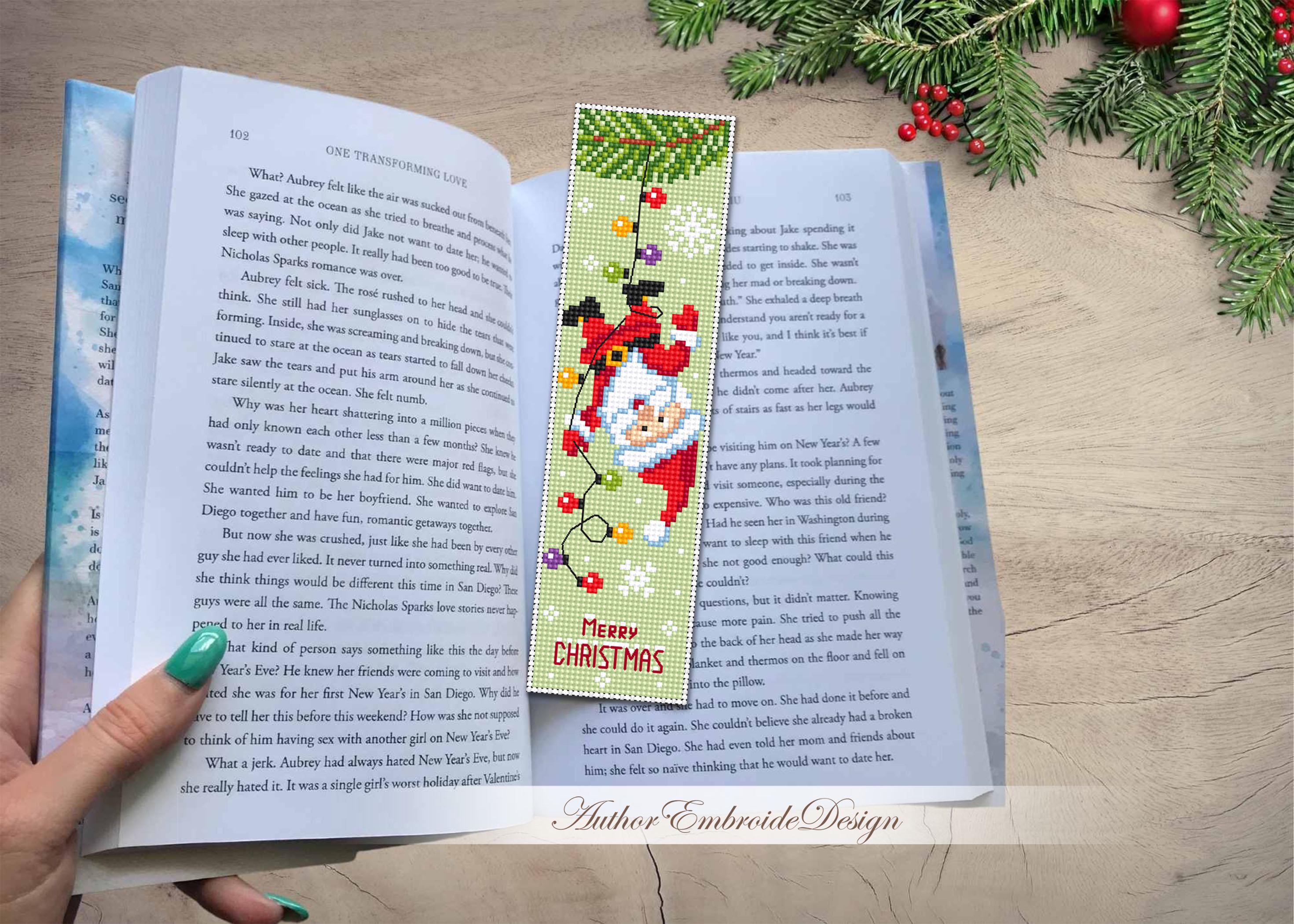 Merry Christmas Bookmark Set Cross Stitch Pattern PDF Download Santa ...
