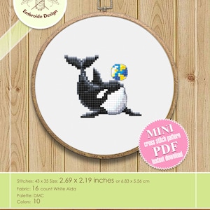 Killer Whale Cross Stitch Pattern PDF Set of 3 Orca Whale Patterns ...