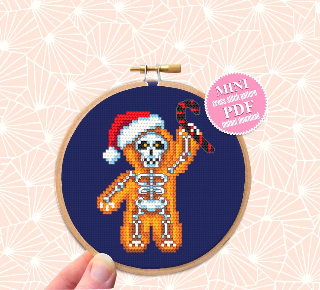 Gothic Gingerbread Man Cross Stitch Pattern Download PDF Christmas ...
