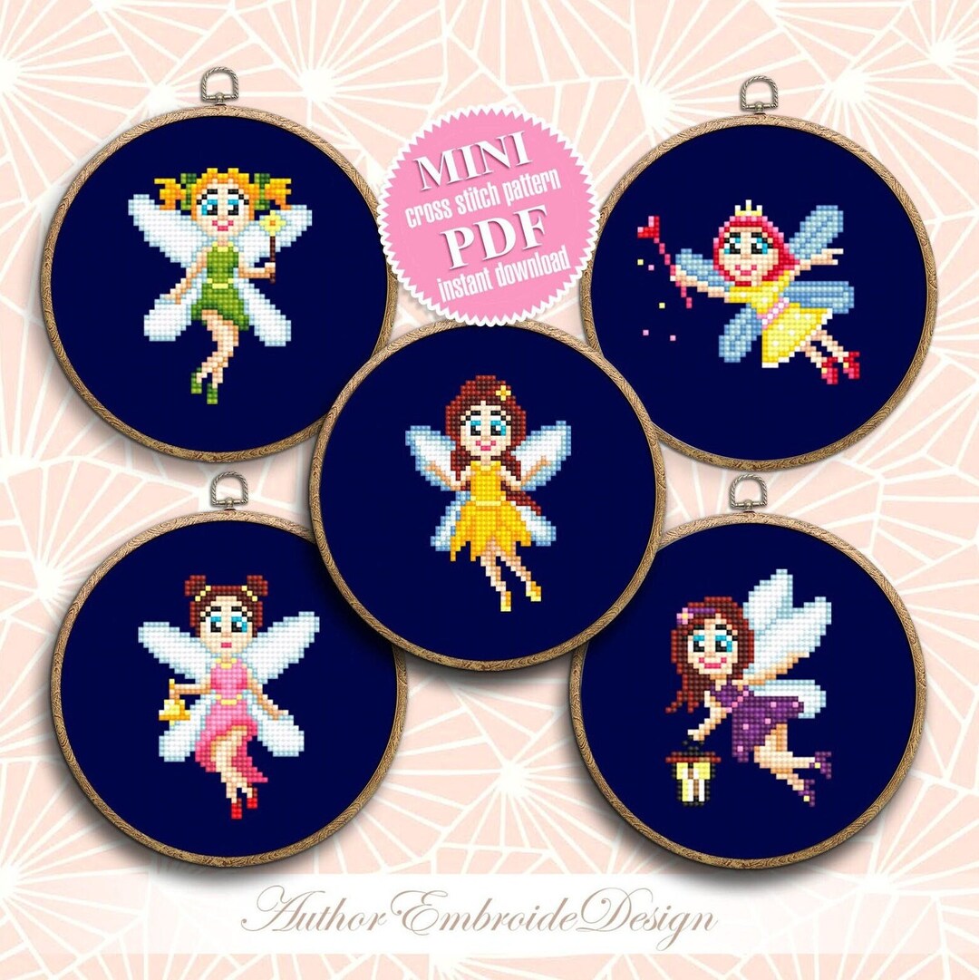 Funny Fairies Cross Stitch Pattern PDF Download Small Cross Stitch ...