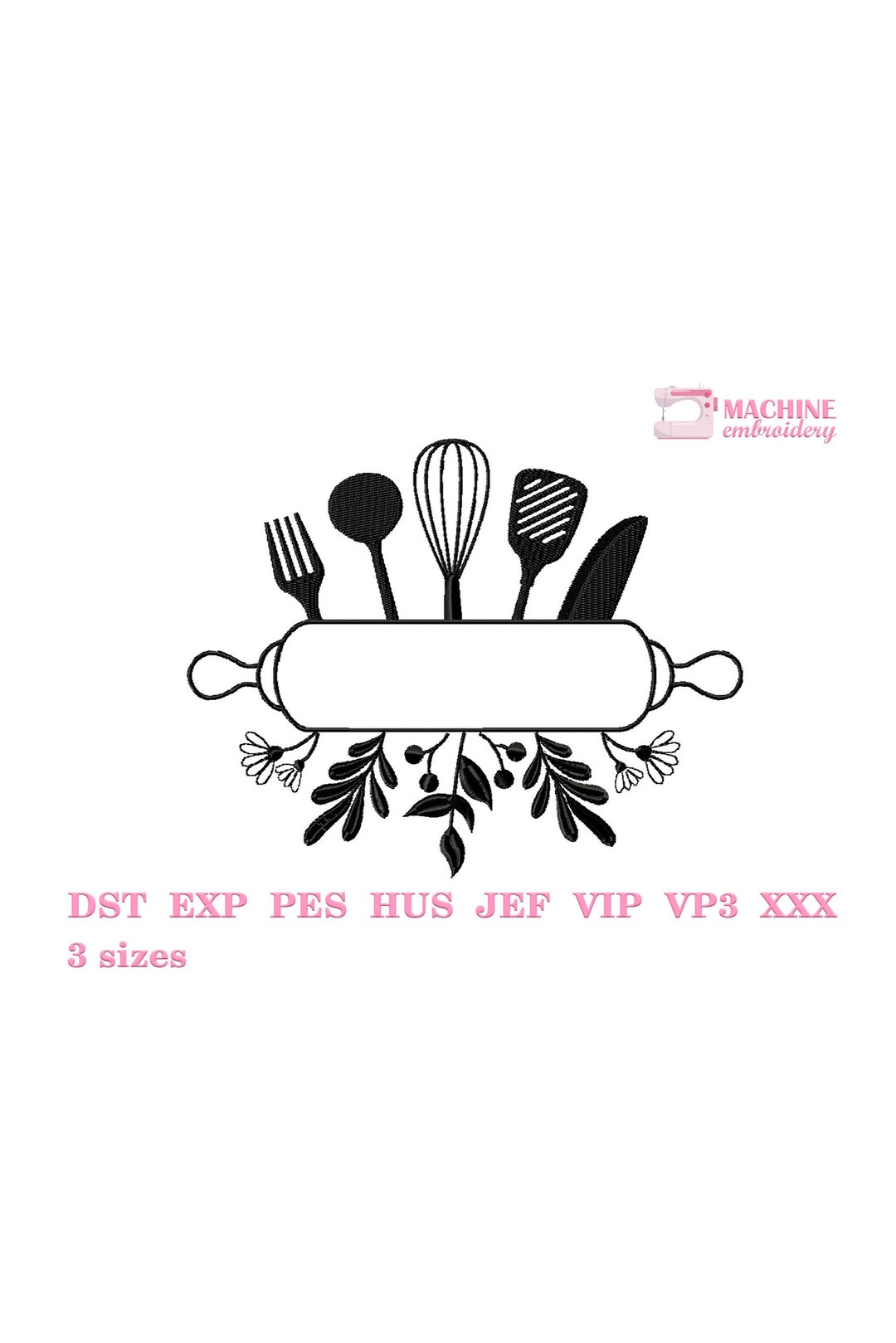 Kitchen Utensils Split Frame Machine Embroidery Design 3 - Etsy