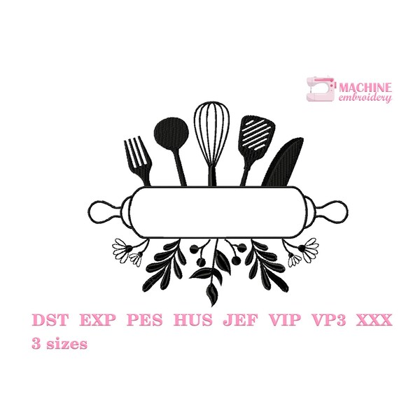 Cooking Utensils Embroidery Design - Etsy