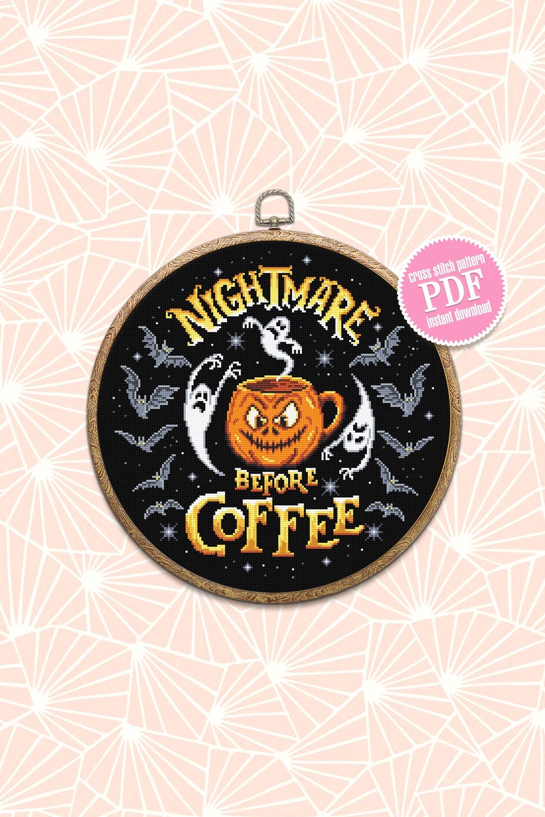 Nightmare Before Coffee Cross Stitch Pattern Download PDF - Etsy