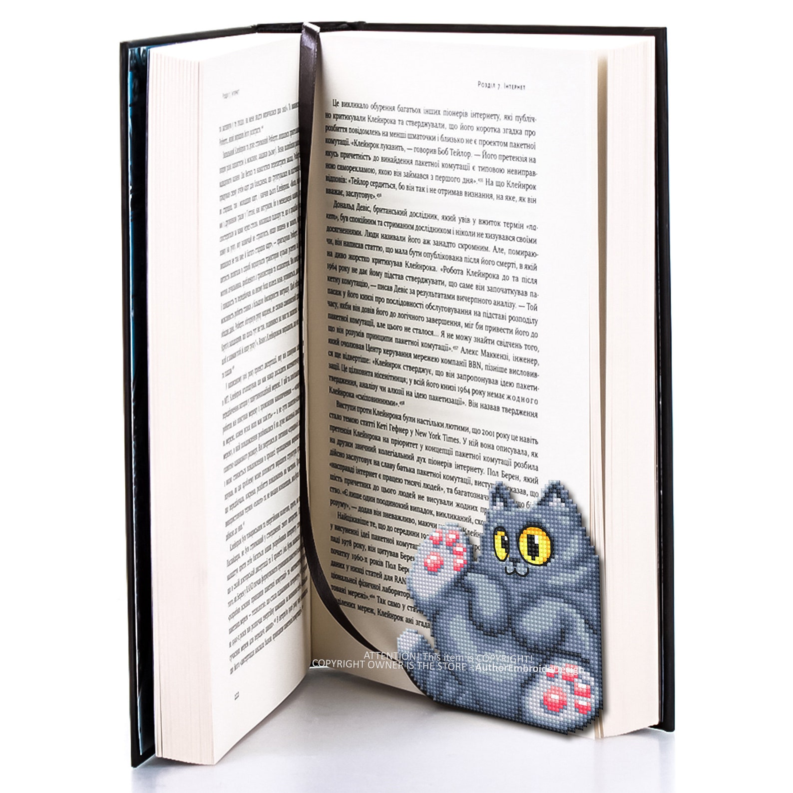Gray Cat Corner Bookmark Cross Stitch Pattern Download PDF Cat Cross ...