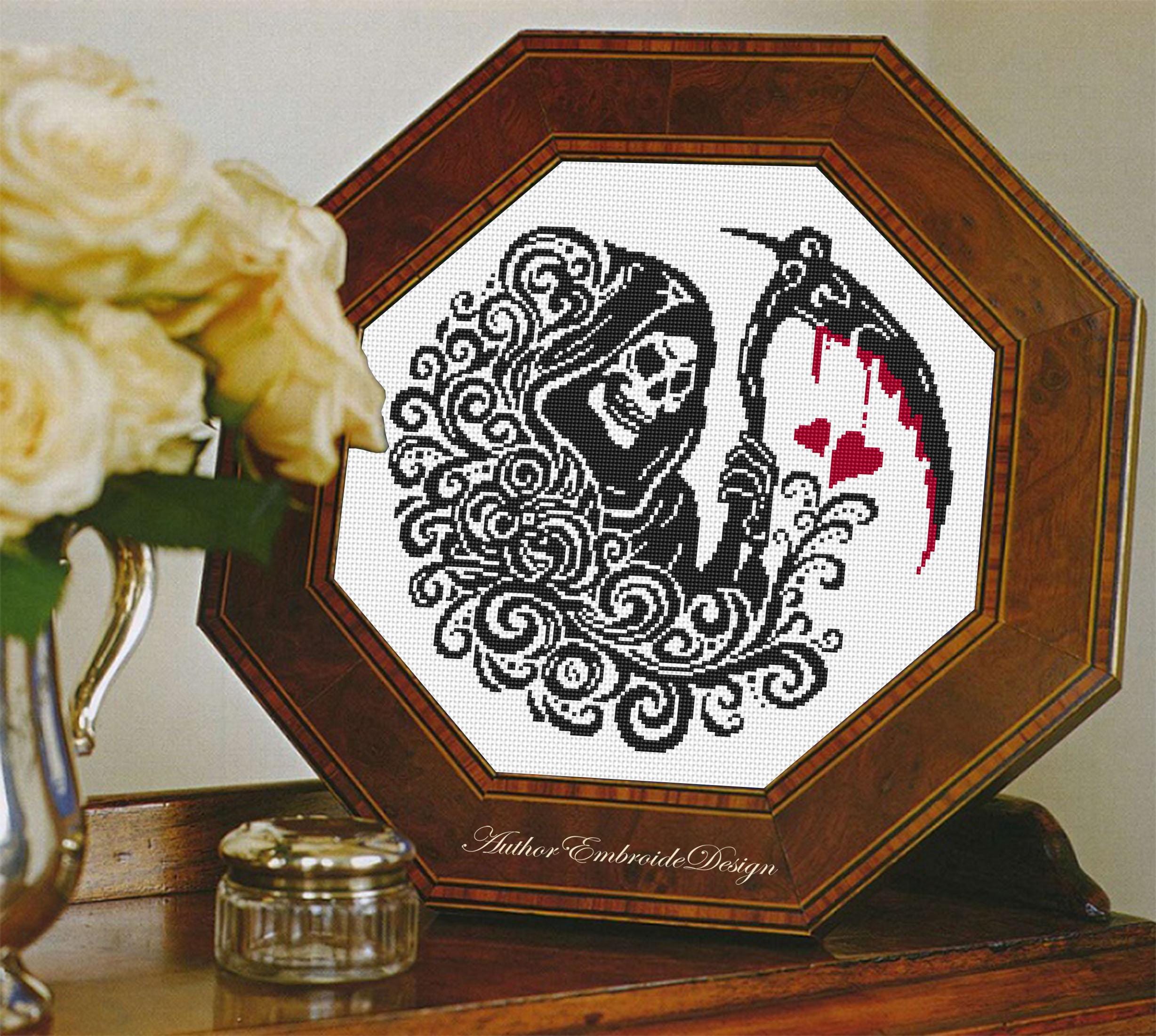 Grim Reaper Cross Stitch Pattern PDF Download Gothic Cross Stitch Chart ...