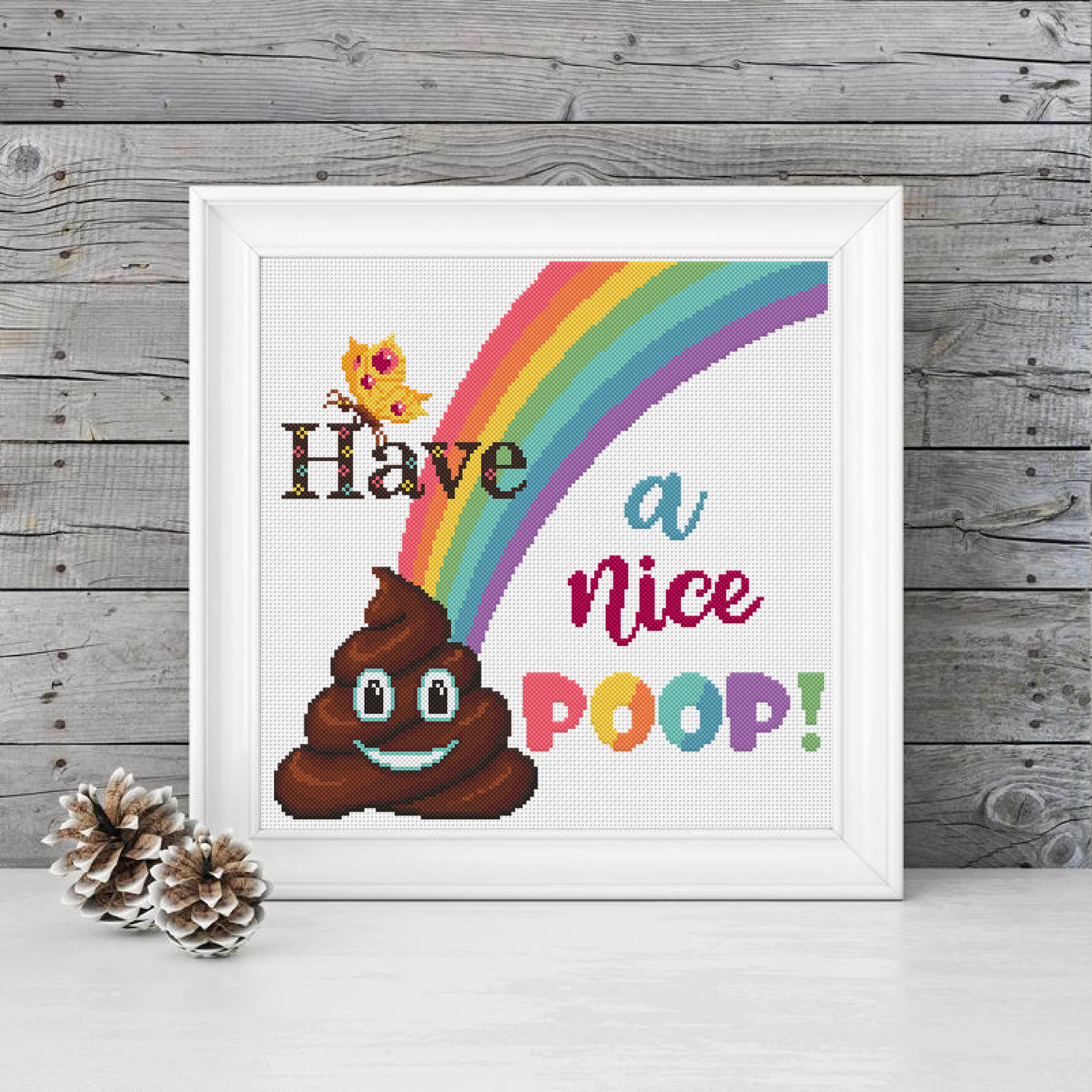 Poop Emoji Cross Stitch Pattern PDF Download Have a Nice Poop Cross ...
